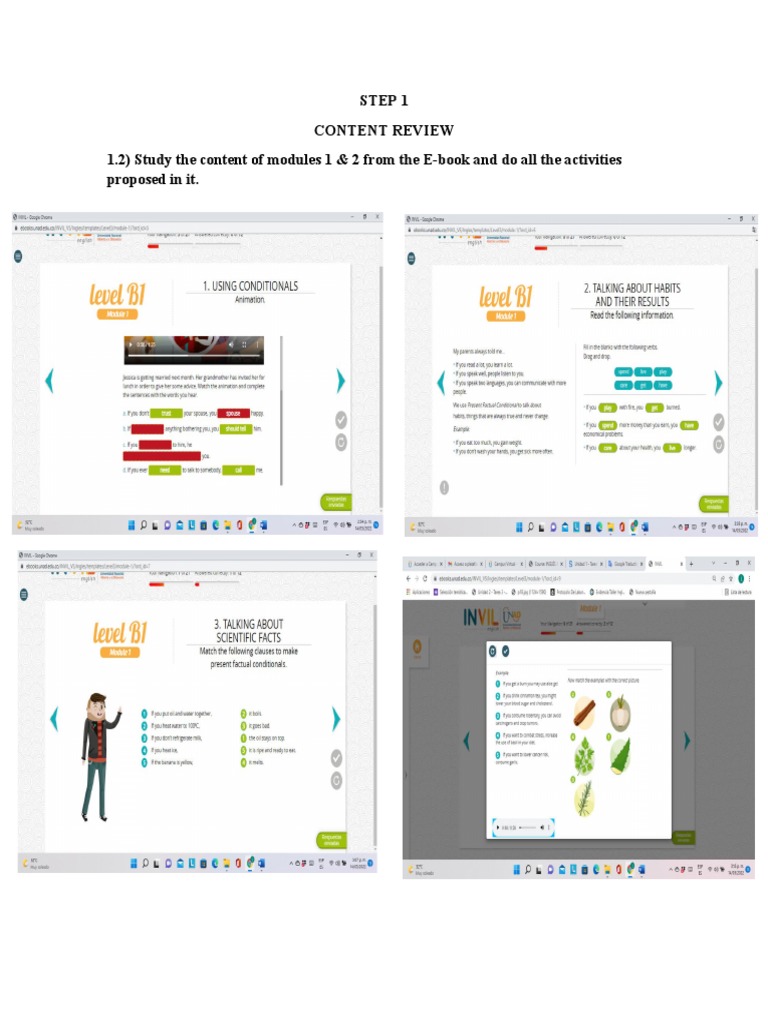 Step 1 Content Review 1.2) Study The Content of Modules 1 & 2 From The ...