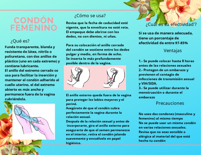 Tríptico de Condón Femenino | PDF | Condón | Ciencias de la Salud