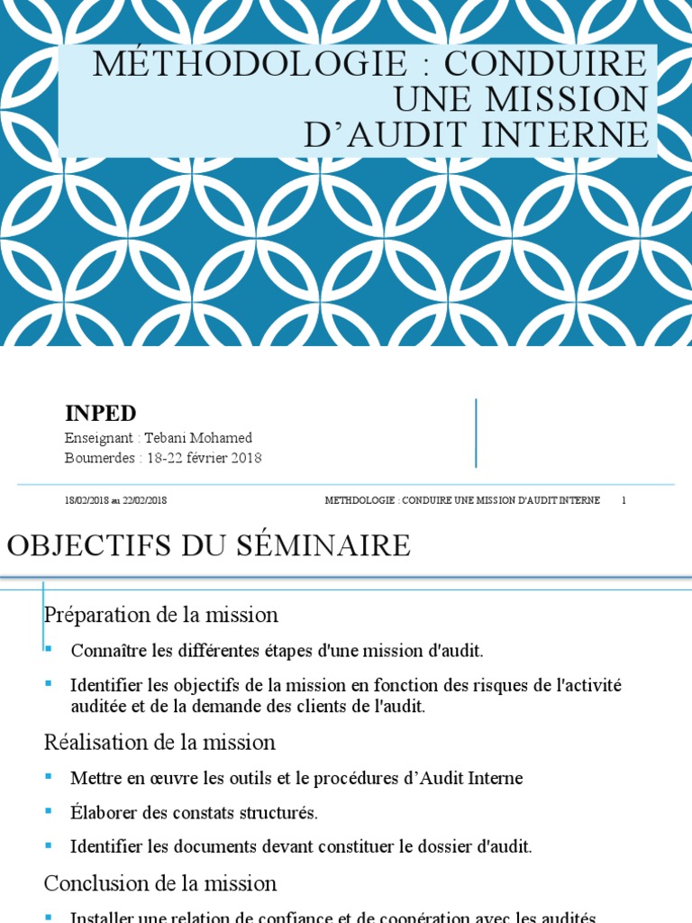 Methodologie D'audit - Conduire Une Mission - TM | PDF | Audit | Audit ... Methodologie D'audit - Conduire Une Mission - TM | PDF | Audit | Audit ...