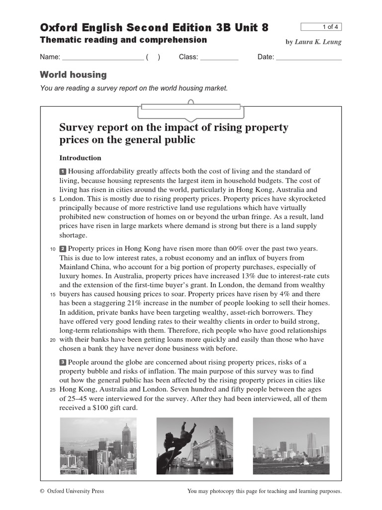 Oxford English Second Edition 3B Unit 8: World Housing | PDF | Mortgage ...