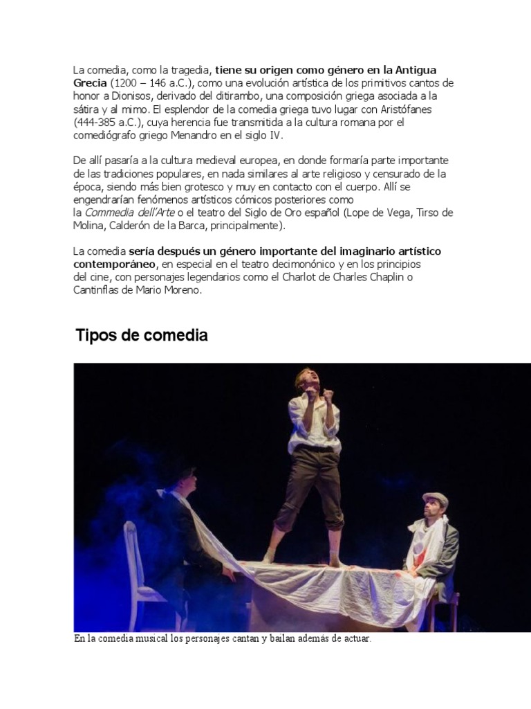 Historia y Tipos de Comedia Dramática | PDF | Comedia | Entretenimiento