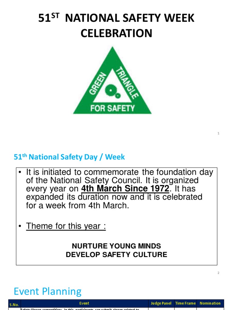 Safety Week Planner - 2022 | Download Free PDF | Occupational Safety ...