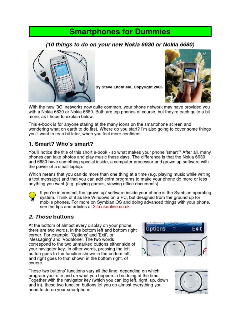Smartphones For Dummies: (10 Things To Do On Your New Nokia 6630 or ...