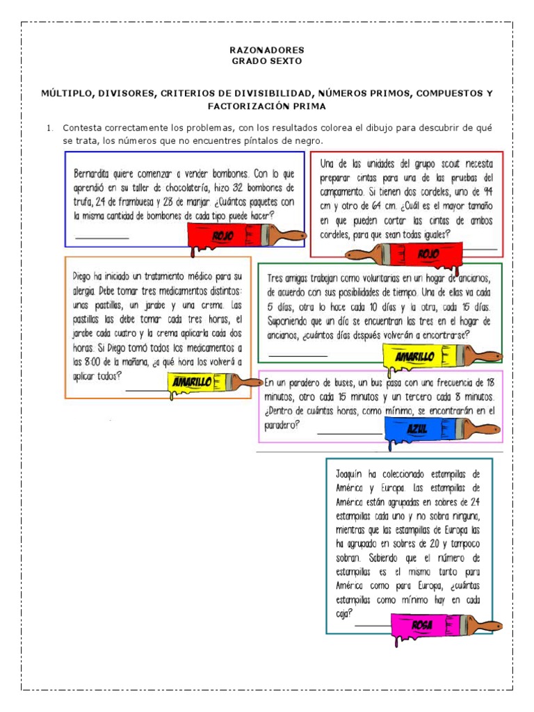 Multiplos, Divisores, Criterios de Divisibilidad, Numeros Primos ...