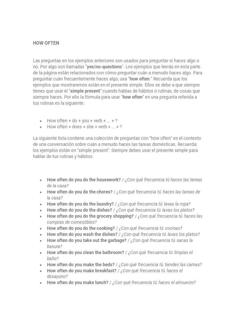 How Often | PDF | Cocina | Comida