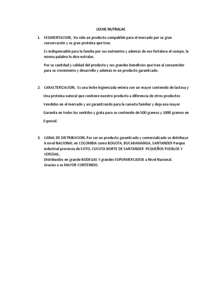 Leche Nutralac | PDF