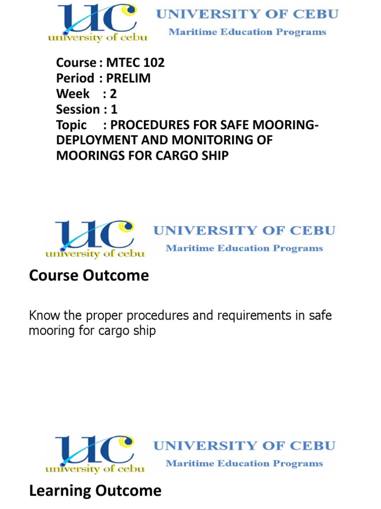 Safe Mooring Procedures for Cargo Ships | PDF | Ships | Rope