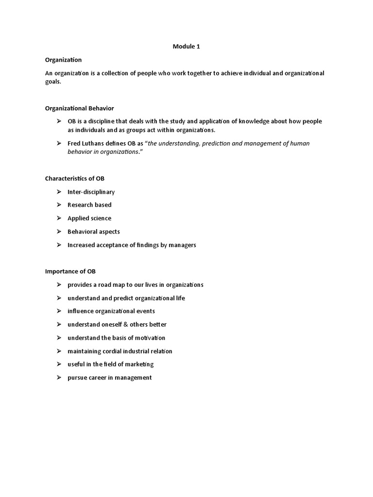 Organization: Behavior in Organizations." | Download Free PDF | Extraversion And Introversion ...