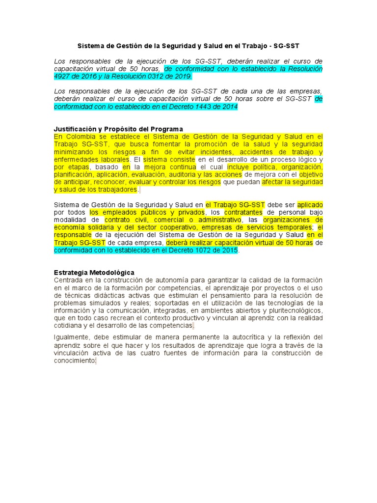 Guía 1 SENA SG SST de Estudio | PDF