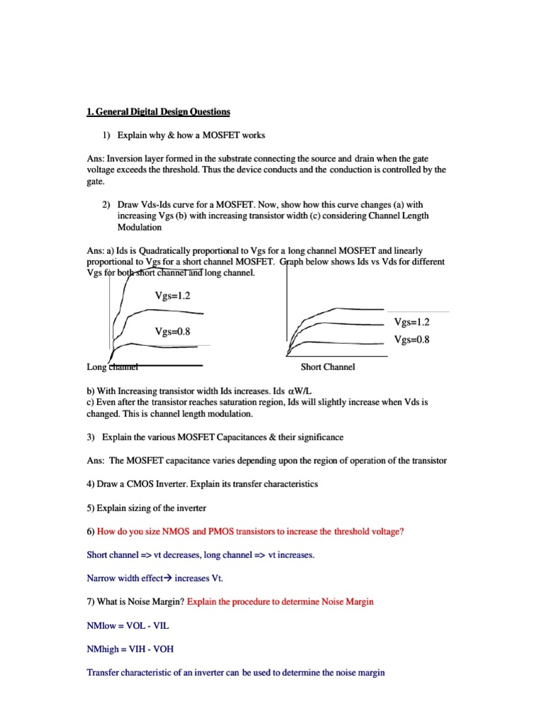 Vlsi-Interview | PDF | Mosfet | Logic Gate