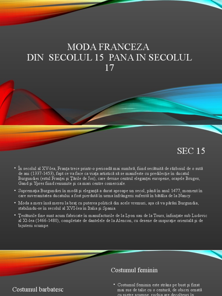 PROIECT Despre Moda Franceza in Istorie | PDF