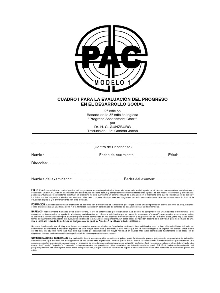 Modelo PAC 1 Y 2 | PDF | Evaluación | Inteligencia