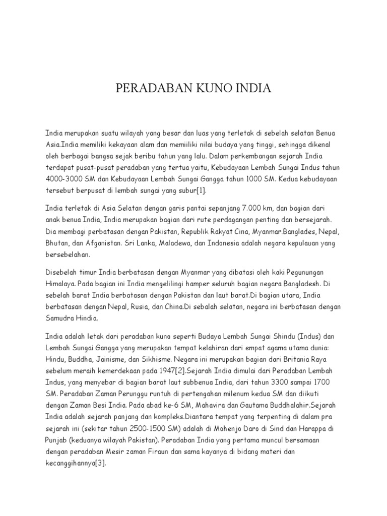 Peninggalan Peradaban Kuno India | PDF