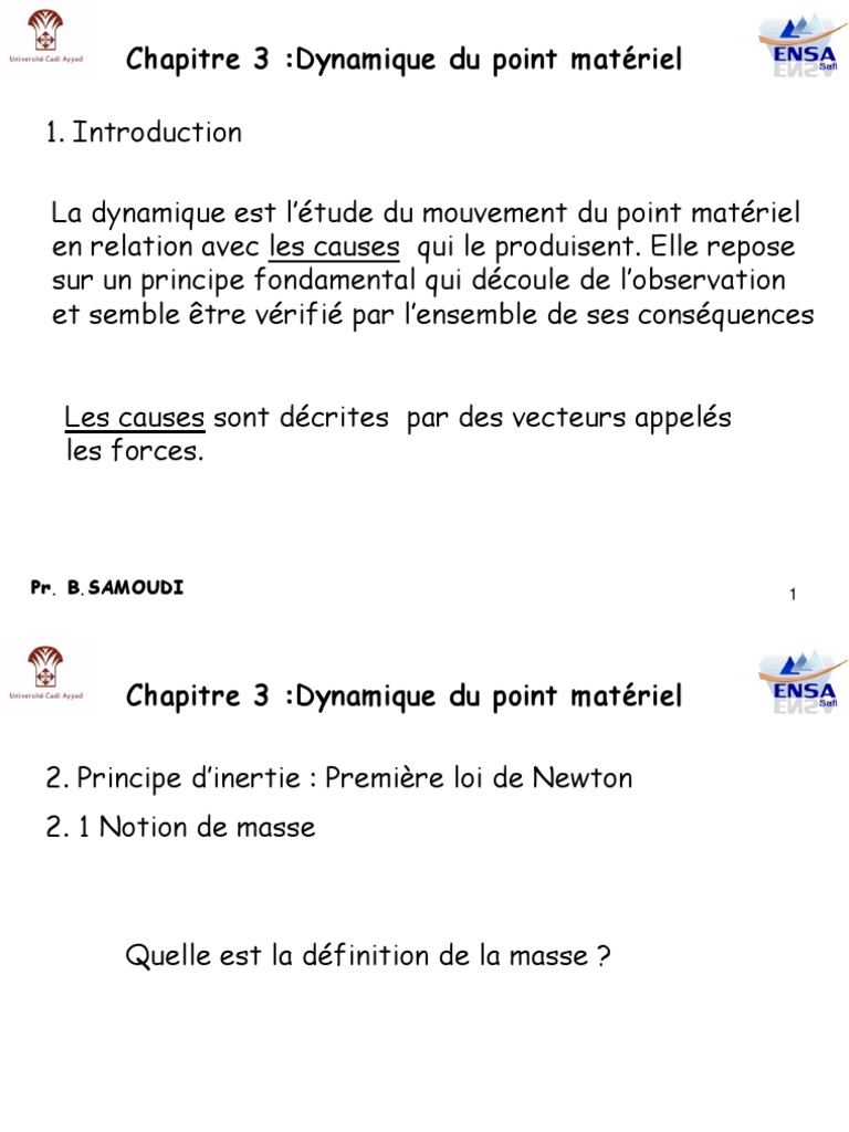 Wa0002 | PDF | Lois du mouvement de Newton | Masse