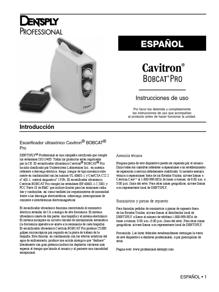 Cavitron Dentsply Gen-130 | PDF | Agua | Antimicrobiano