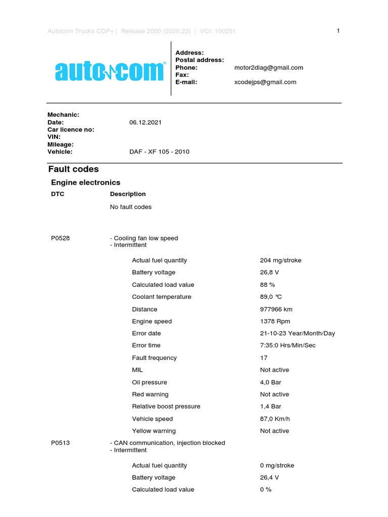 Fault Codes: Engine Electronics | PDF | Turbocharger | Transport