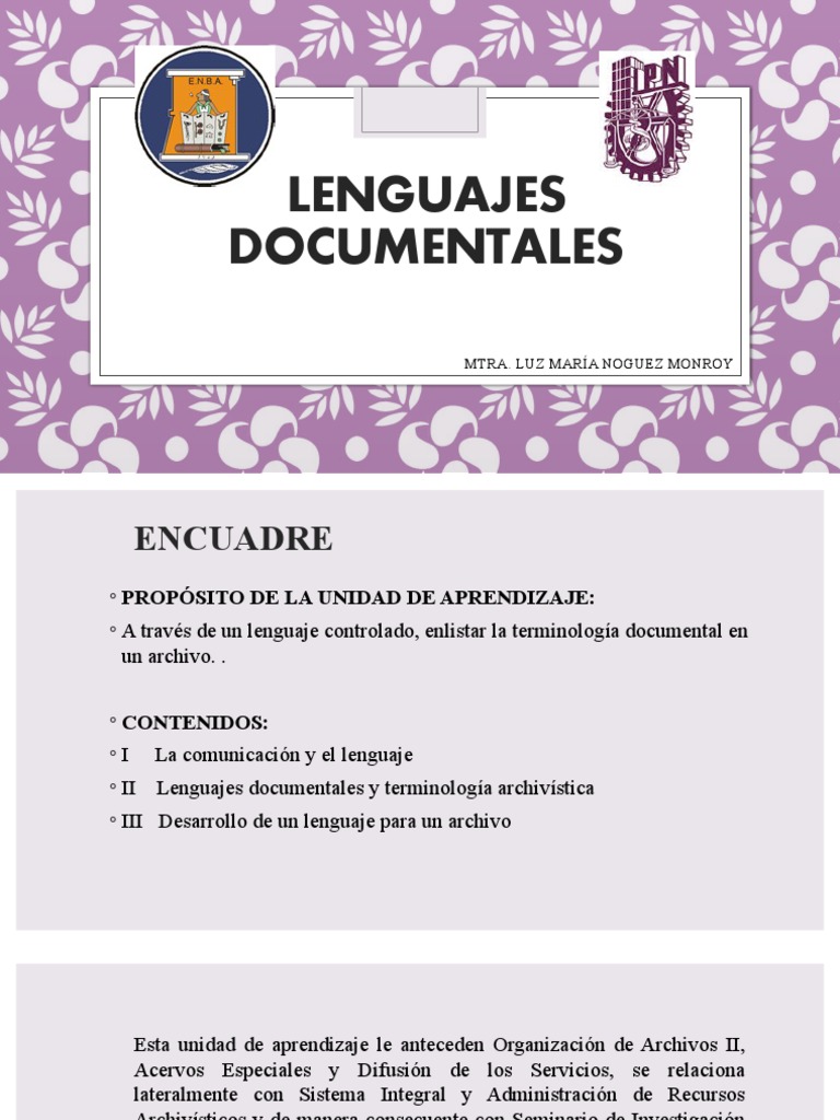 Clase 1 Presentacion Lenguajes Documentales | PDF | Evaluación | Chat en linea