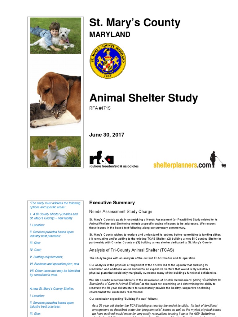 St. Marys Co. Animal Shelter Study RFA #1715 | PDF | Pet | Water