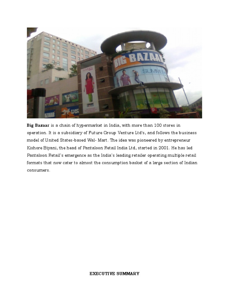Big Bazaar Is A Chain of Hyper Market in India | PDF | Retail | Economies