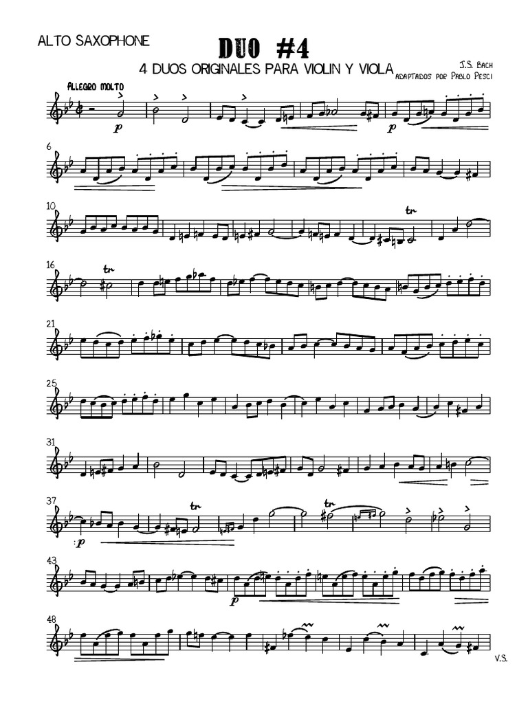 Bach Duo IV Alto Saxophone | PDF | Musical Forms | Classical Music