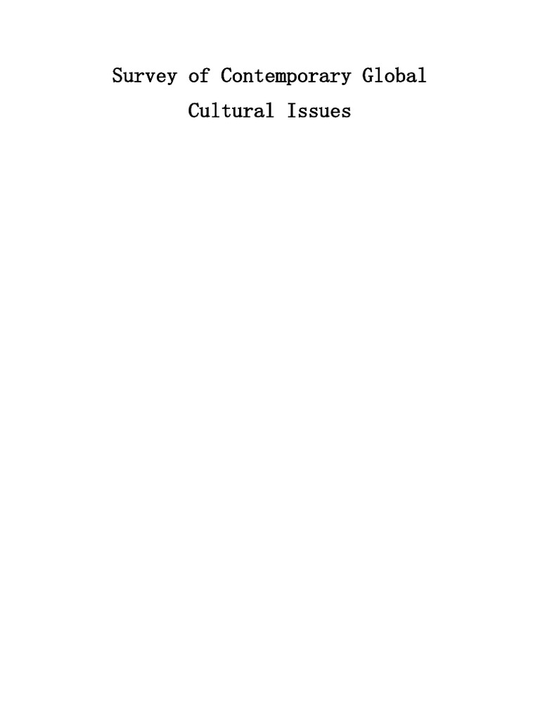 Survey of Contemporary Global Cultural Issues | PDF | Globalization ...