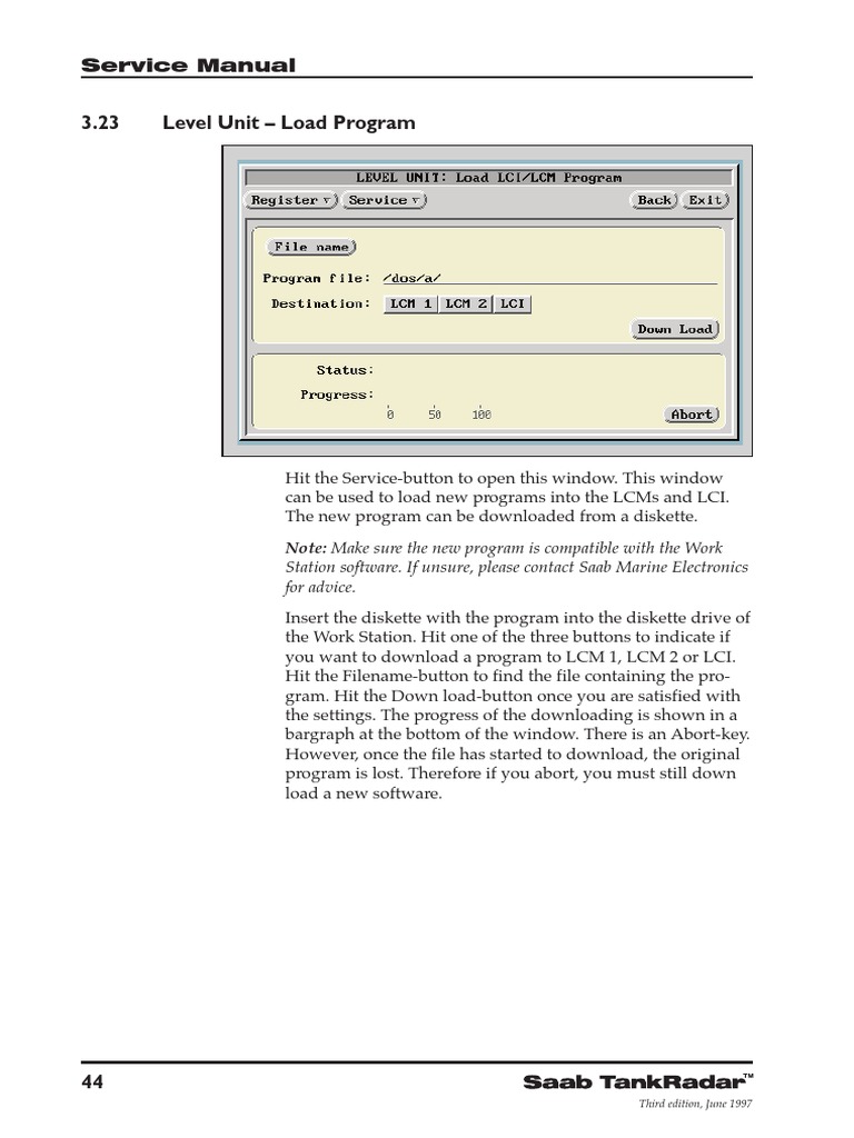 3.23 Level Unit - Load Program: Service Manual | Download Free PDF ...