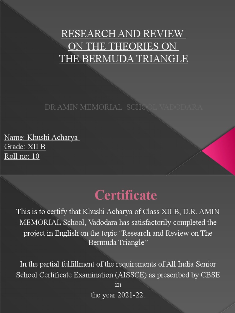 Research and Review On The Theories On The Bermuda Triangle: DR Amin ...