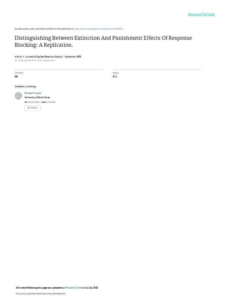 Distinguishing Between Extinction and Punishment E | PDF ...