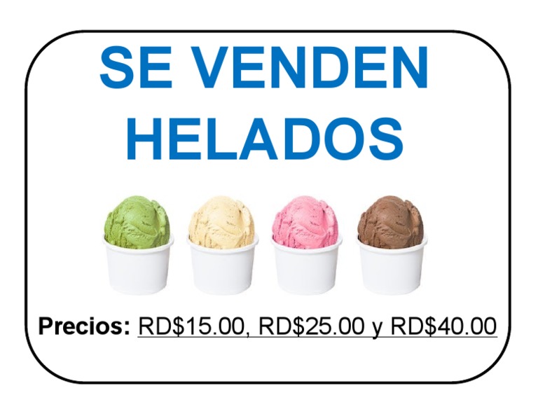 Letrero Se Vende Helados | PDF