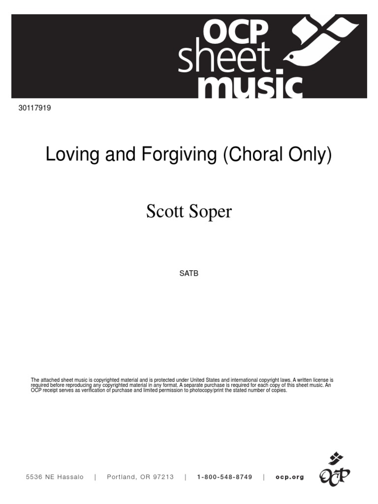 Loving and Forgiving by Scott Soper Choral Only | PDF