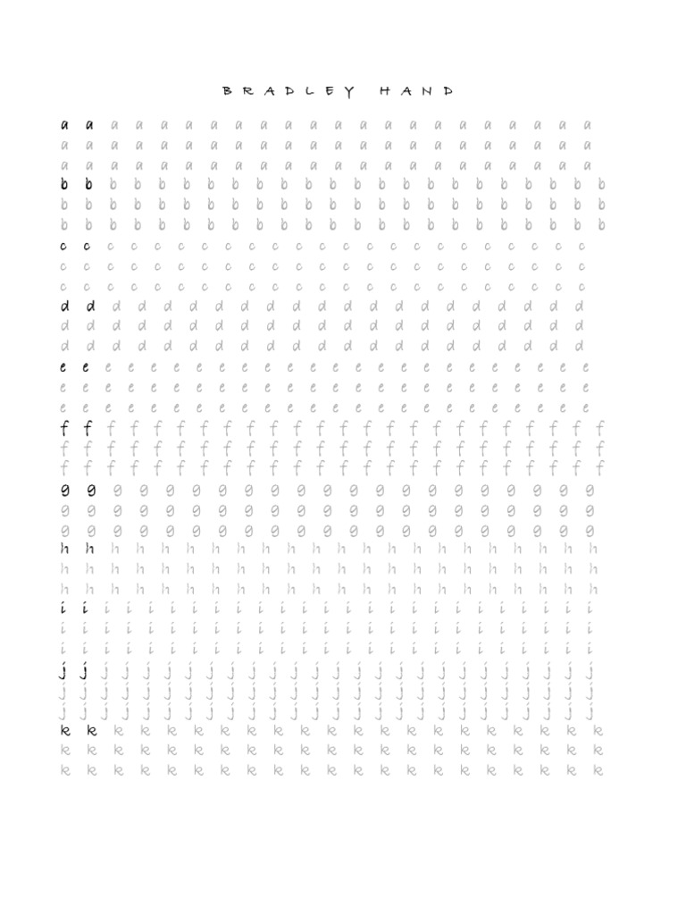 Plantillas Bradley Hand | PDF