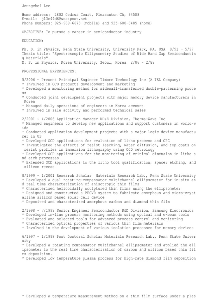 Principal Engineer or Senior Engineer or Engineering Manager or | PDF ...