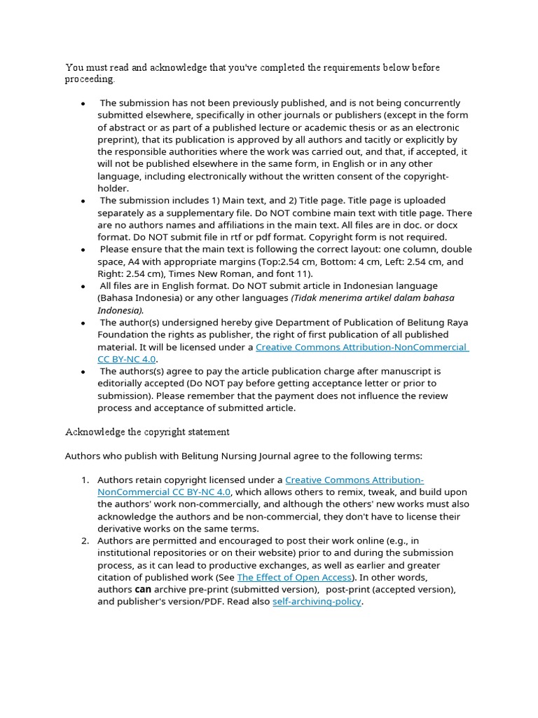 Requirements and Copyright Statement for Submission to Belitung Nursing ...