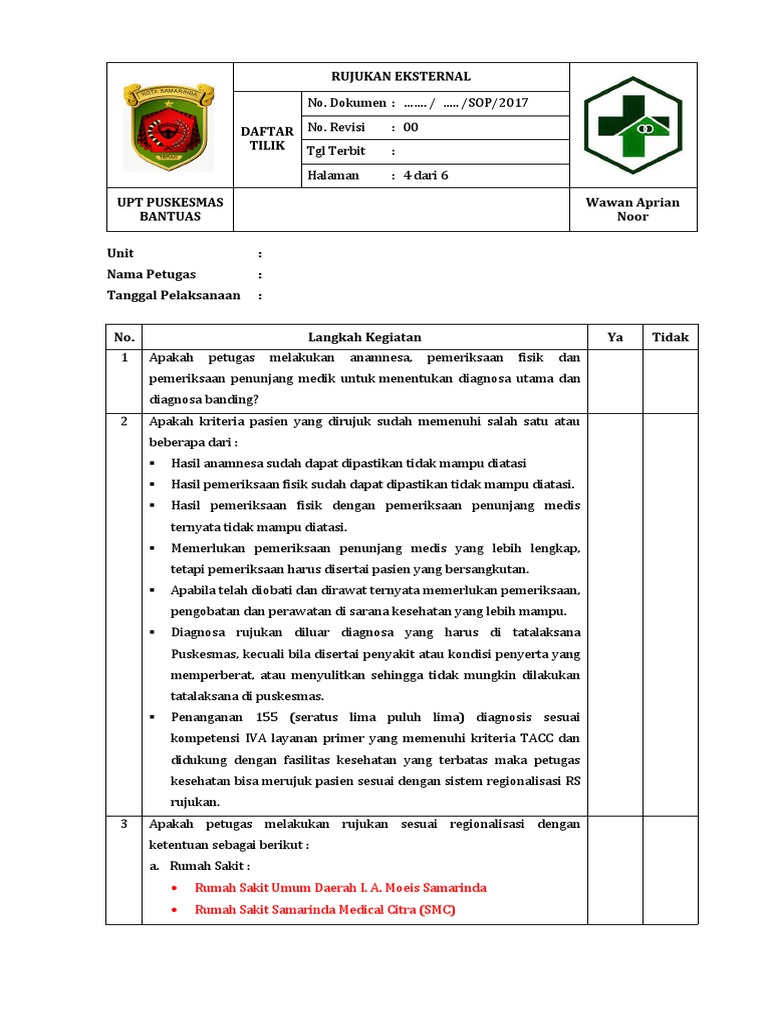 Daftar Tilik Rujukan Eksternal | PDF