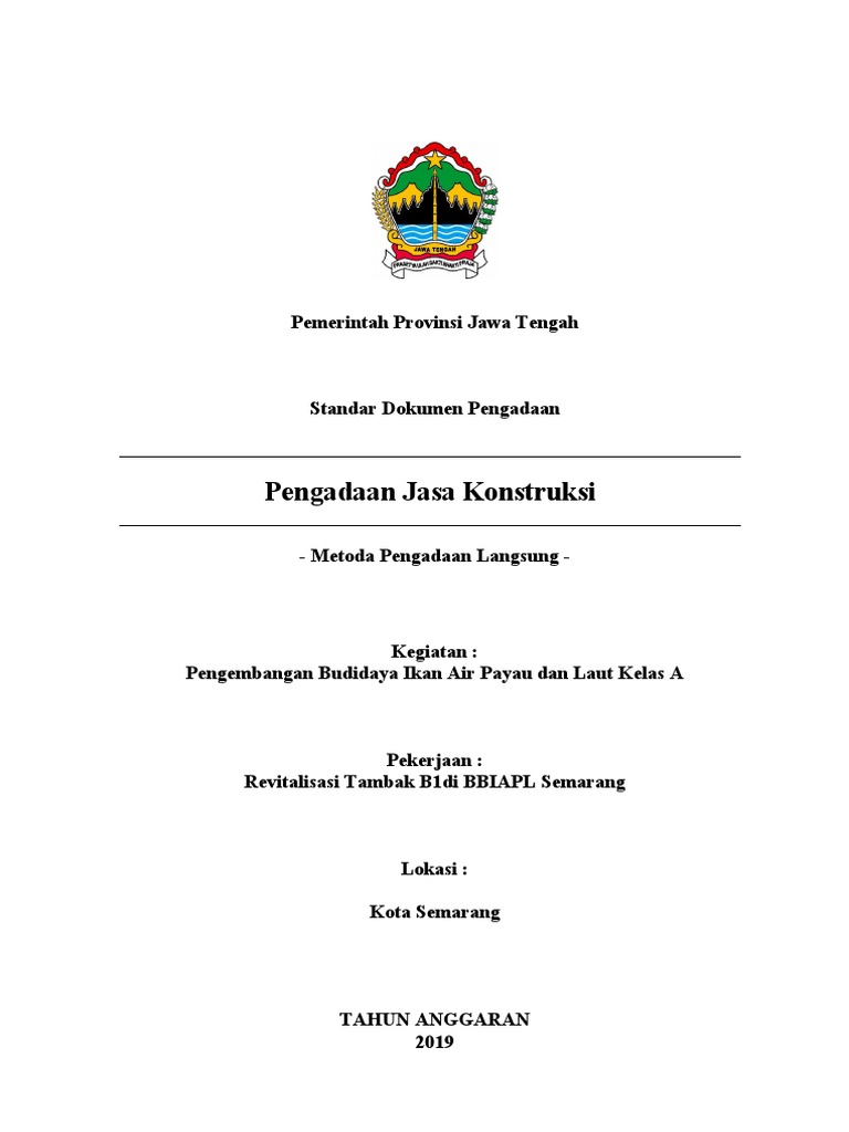 RKS Pengadaan Langsung Tambak B1 | PDF