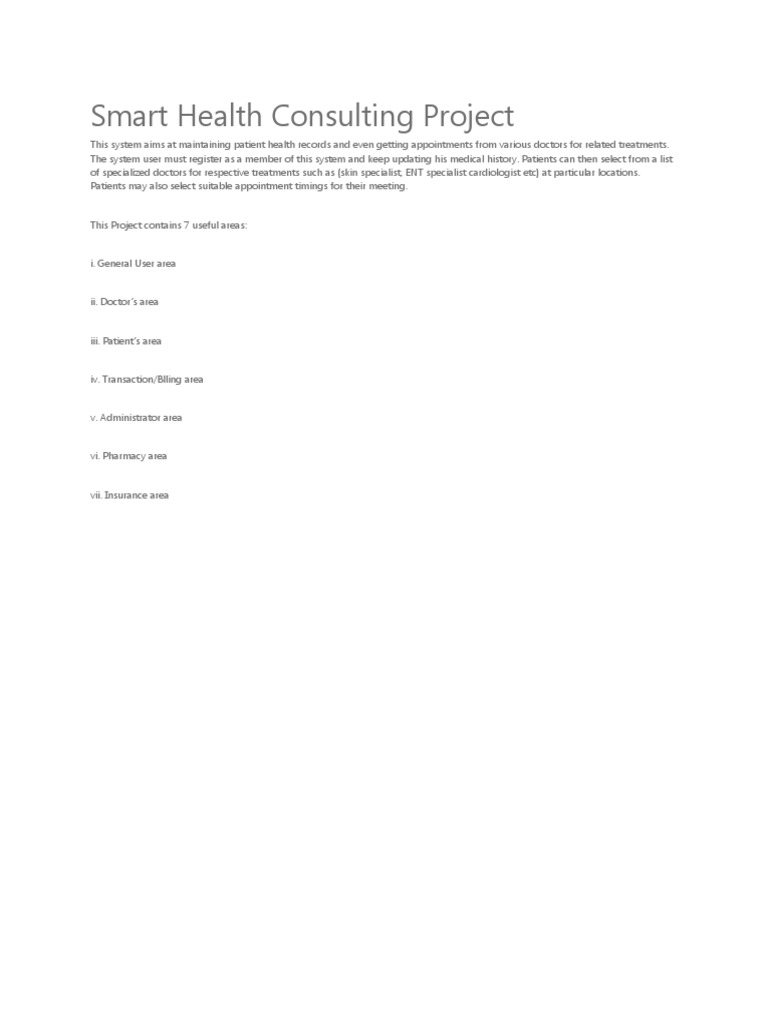 Smart Health Consulting Project | PDF