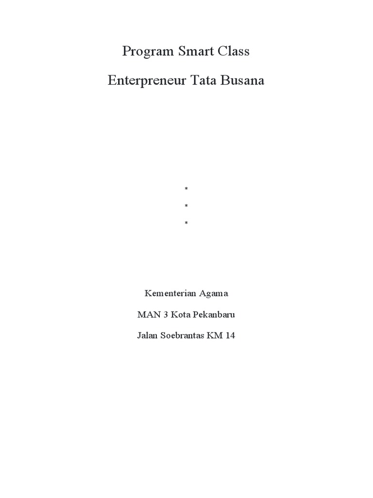 Program Enterpreneur Tata Busana 2022 | PDF