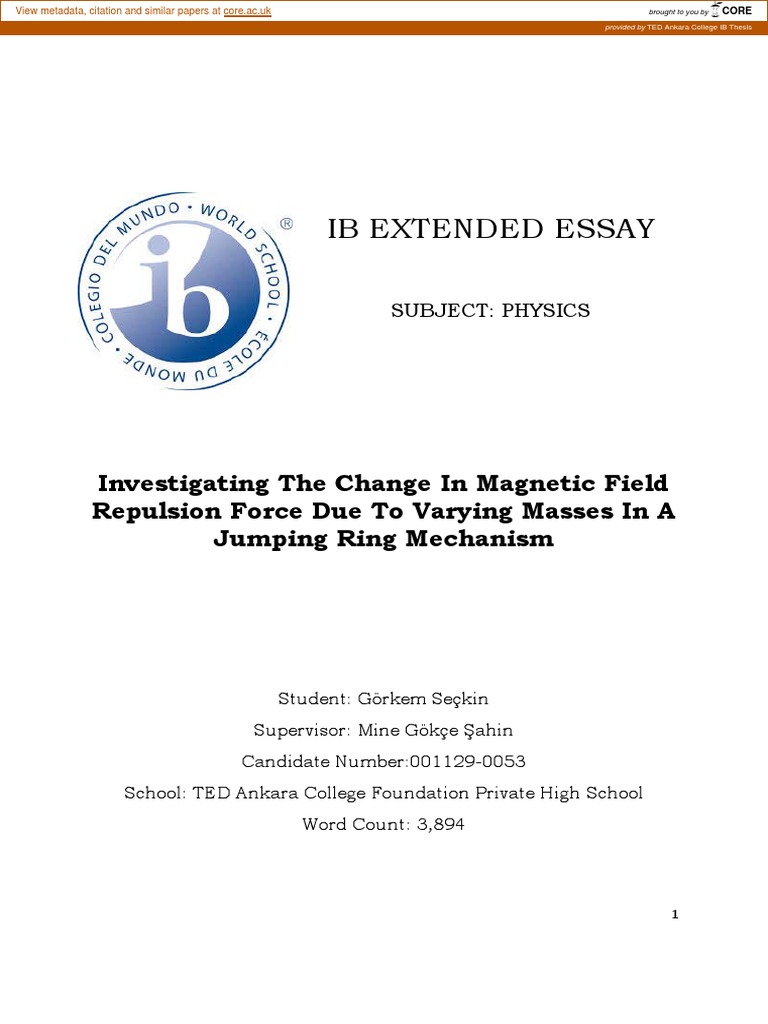 Ib Extended Essay | PDF | Electromagnetic Induction | Inductor