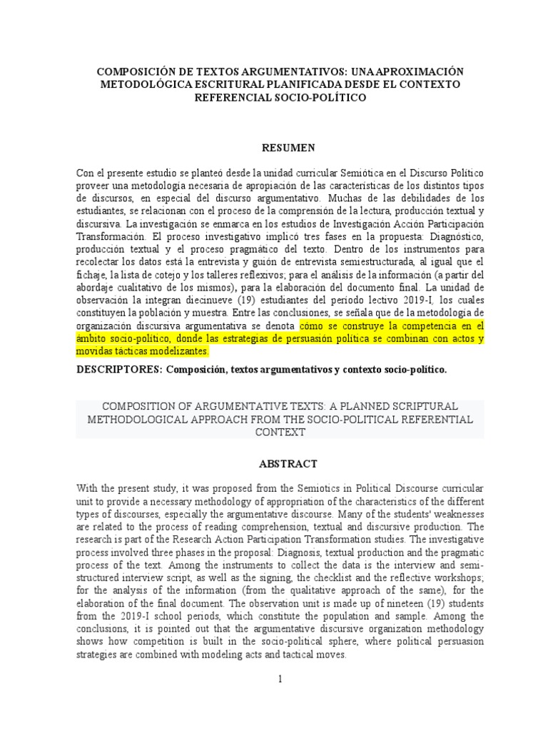 Composición de Textos Argumentativos | PDF | Conocimiento | Ciencia cognitiva
