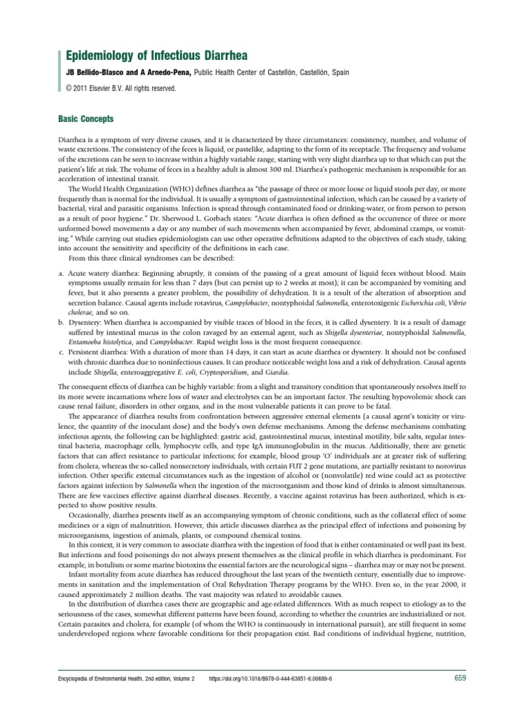 Epidemiology of Infectious Diarrhea: Basic Concepts | Download Free PDF ...