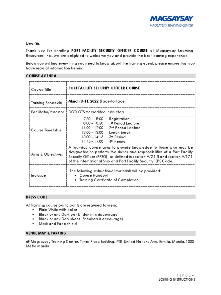 Joining Instructions for PFSO March 2022 | PDF | Privacy | Information ...