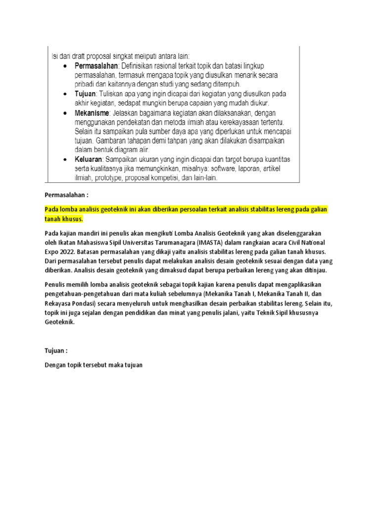 Catatan Draft Proposal | PDF
