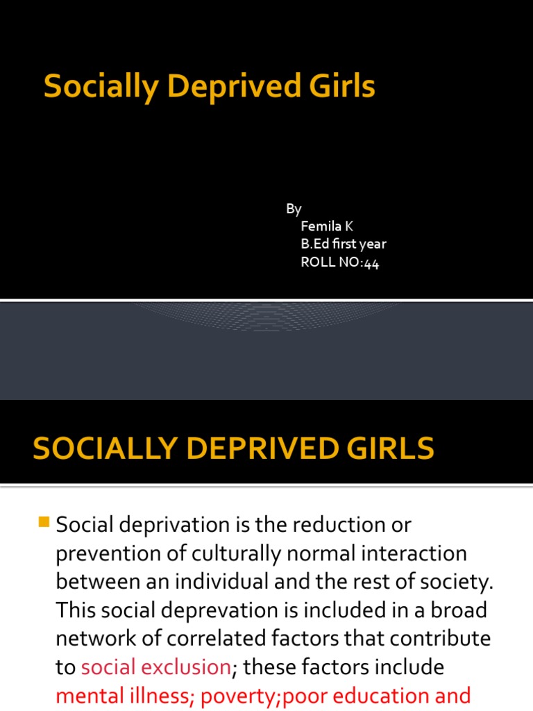 Challenges of Socially Deprived Girls | PDF | Wellness | Lifestyle
