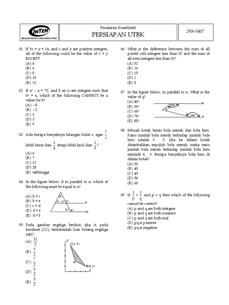 Penalaran Kuantitatif-2 2906-0407 by JH-1 | PDF