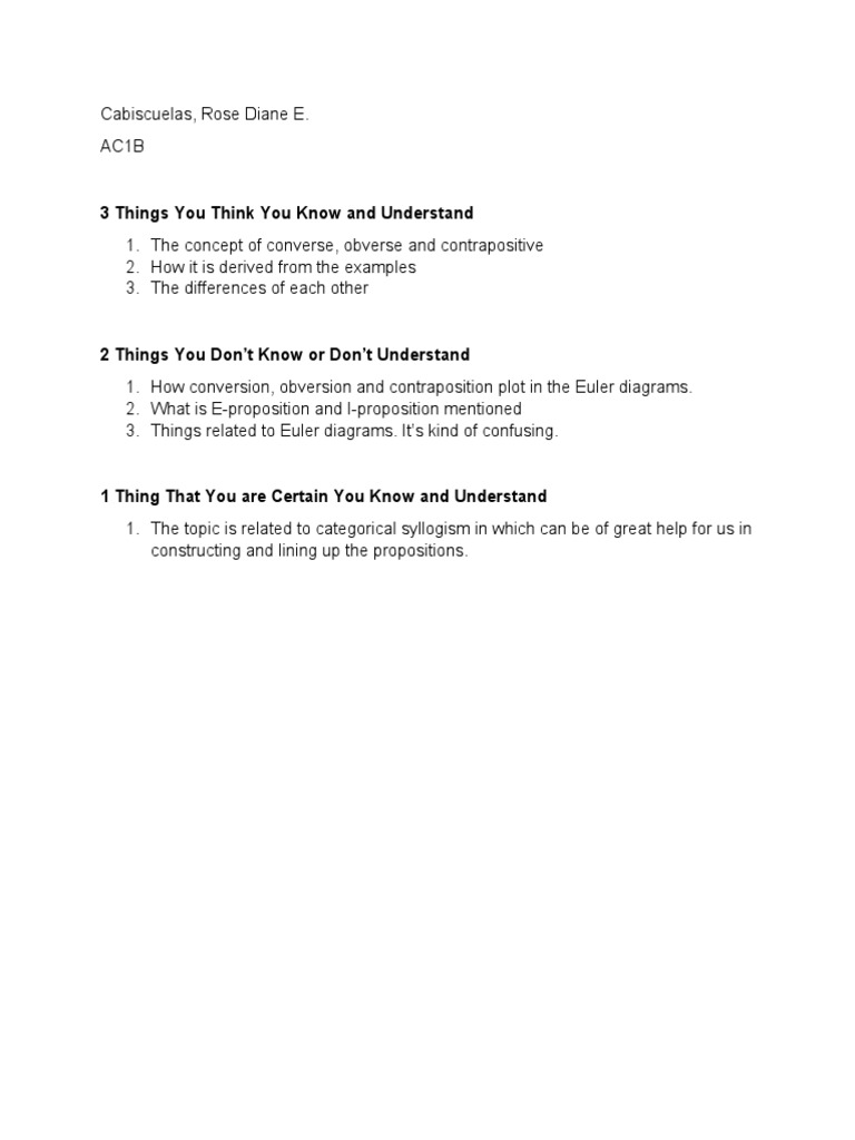 Conversion, Obversion, Contraposition | PDF | Self-Improvement ...