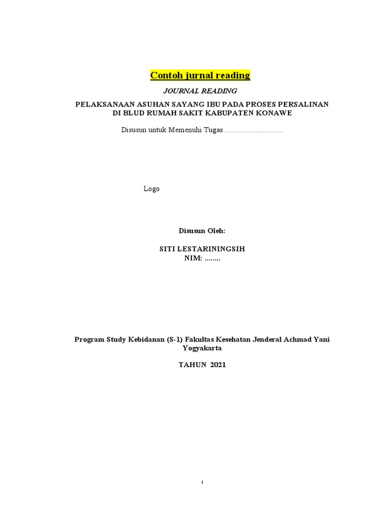 Format Jurnal Reading | PDF