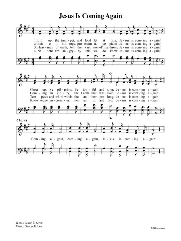 Jesus Is Coming Again Hymn | PDF