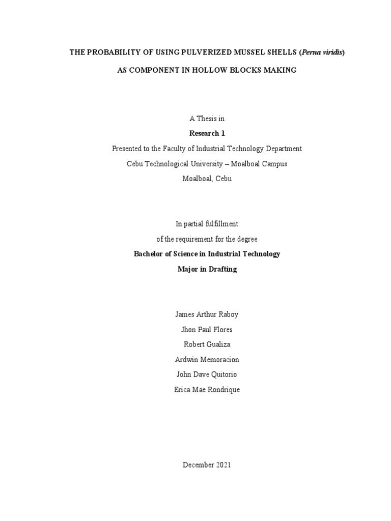 The Probability of Using Pulverized Mussel Shells As Component in ...