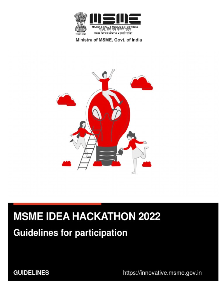 MSME Idea Hackathon Guidelines 2022 | PDF | Innovation | Entrepreneurship