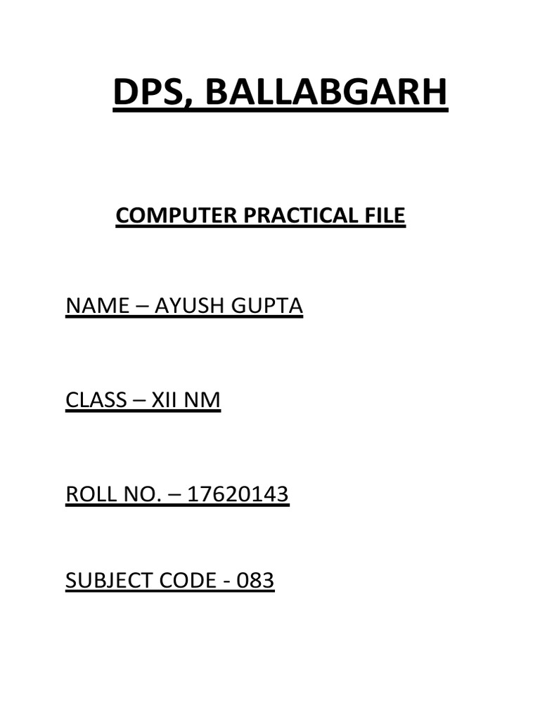 Practical File | PDF | Computer Programming | Databases